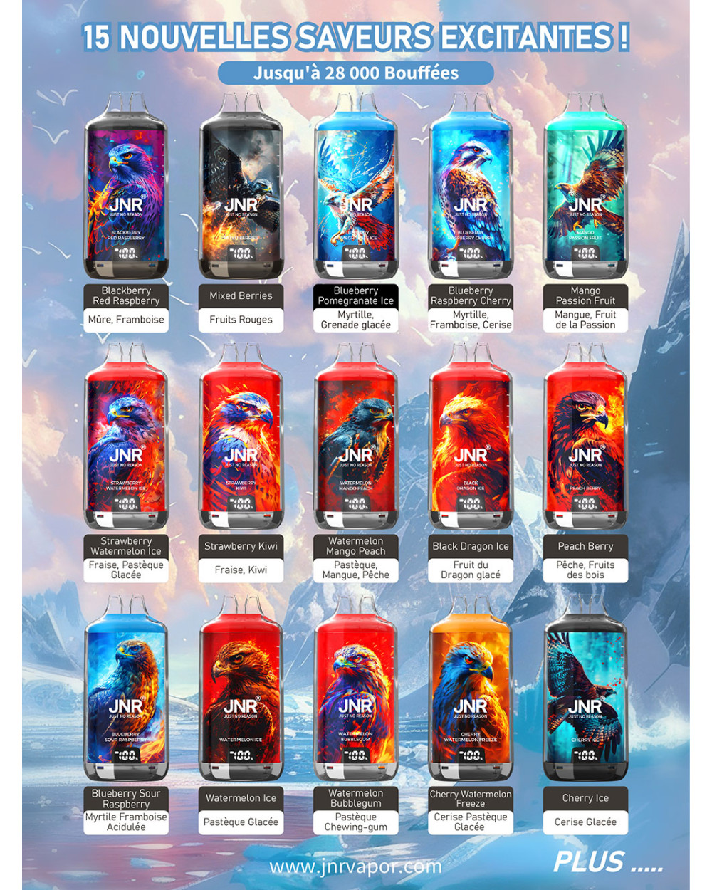 Blueberry Raspberry Cherry 28000 puffs- FALCON X